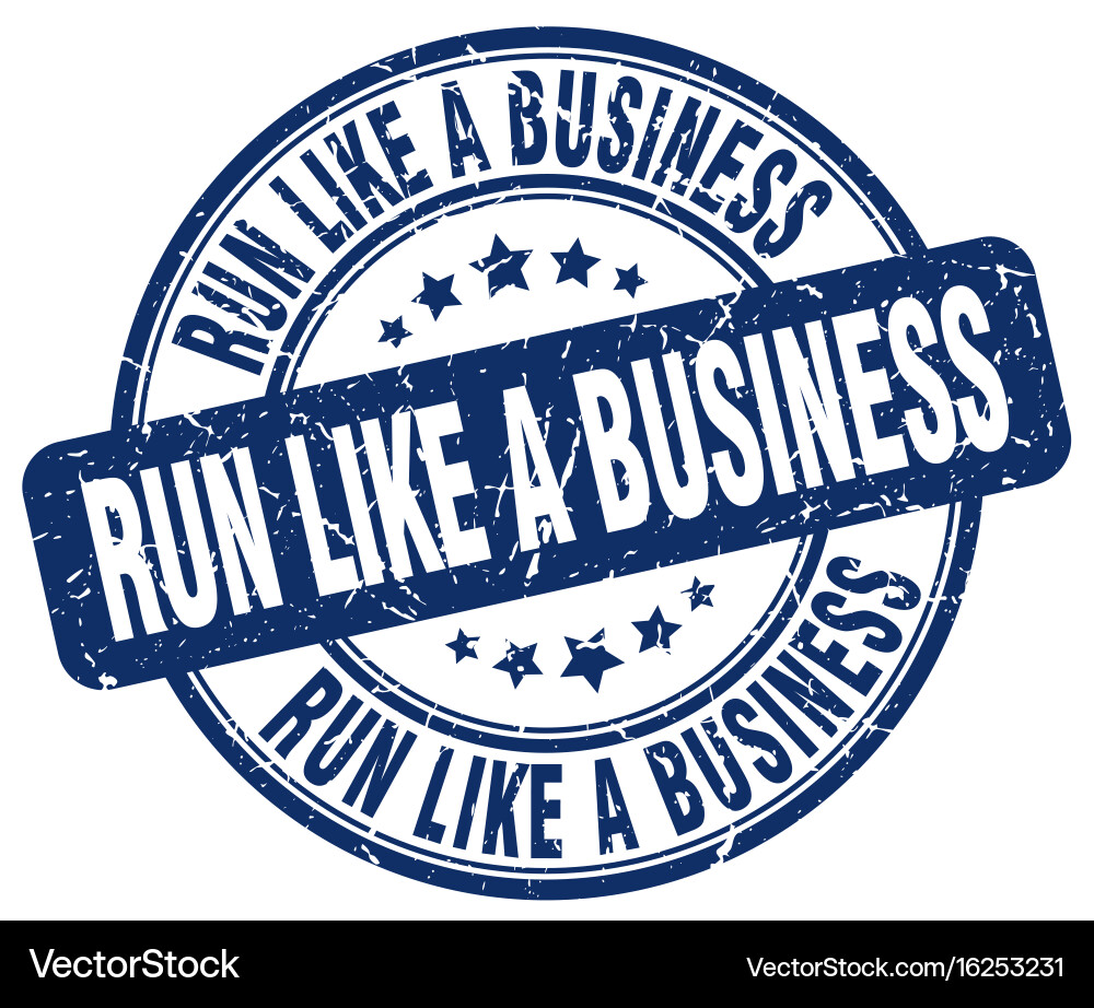 Run like a business blue grunge stamp Royalty Free Vector