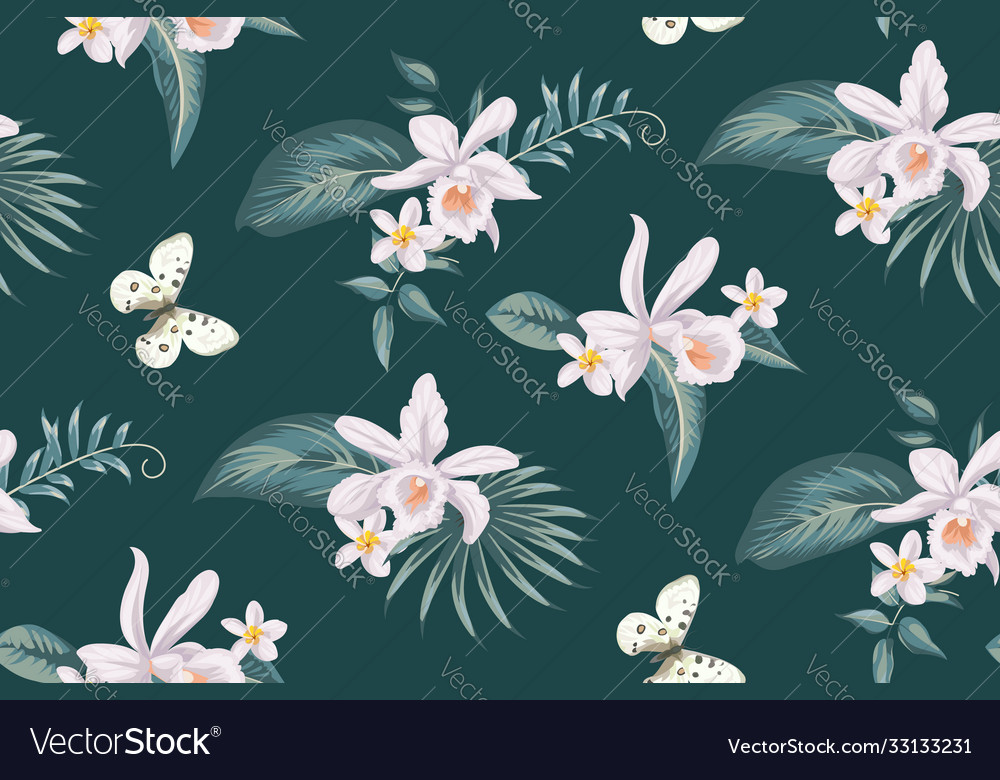 Seamless tropical summer pattern Royalty Free Vector Image