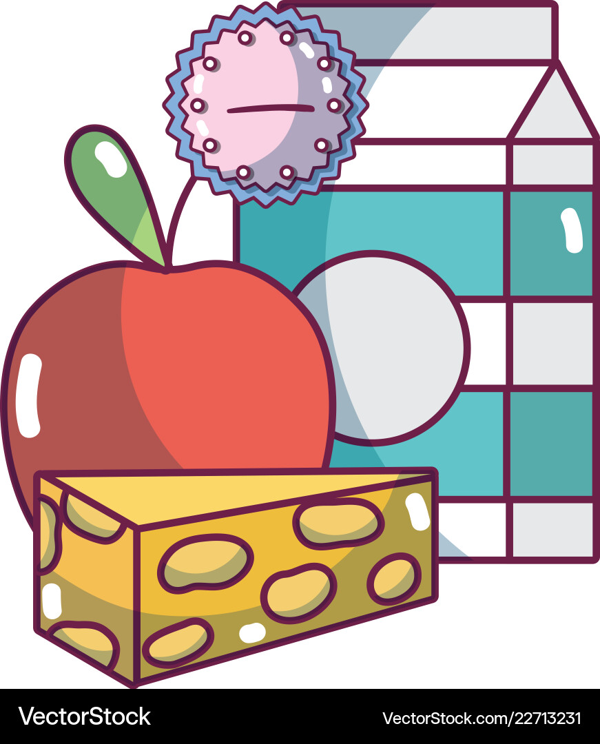 Supermarket products cartoon Royalty Free Vector Image