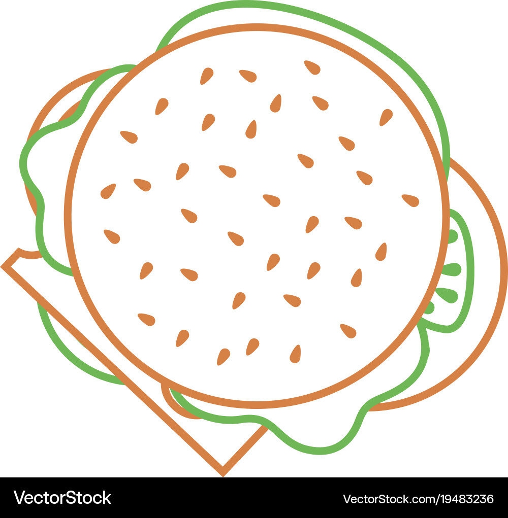 Burger fast food delicious top view Royalty Free Vector