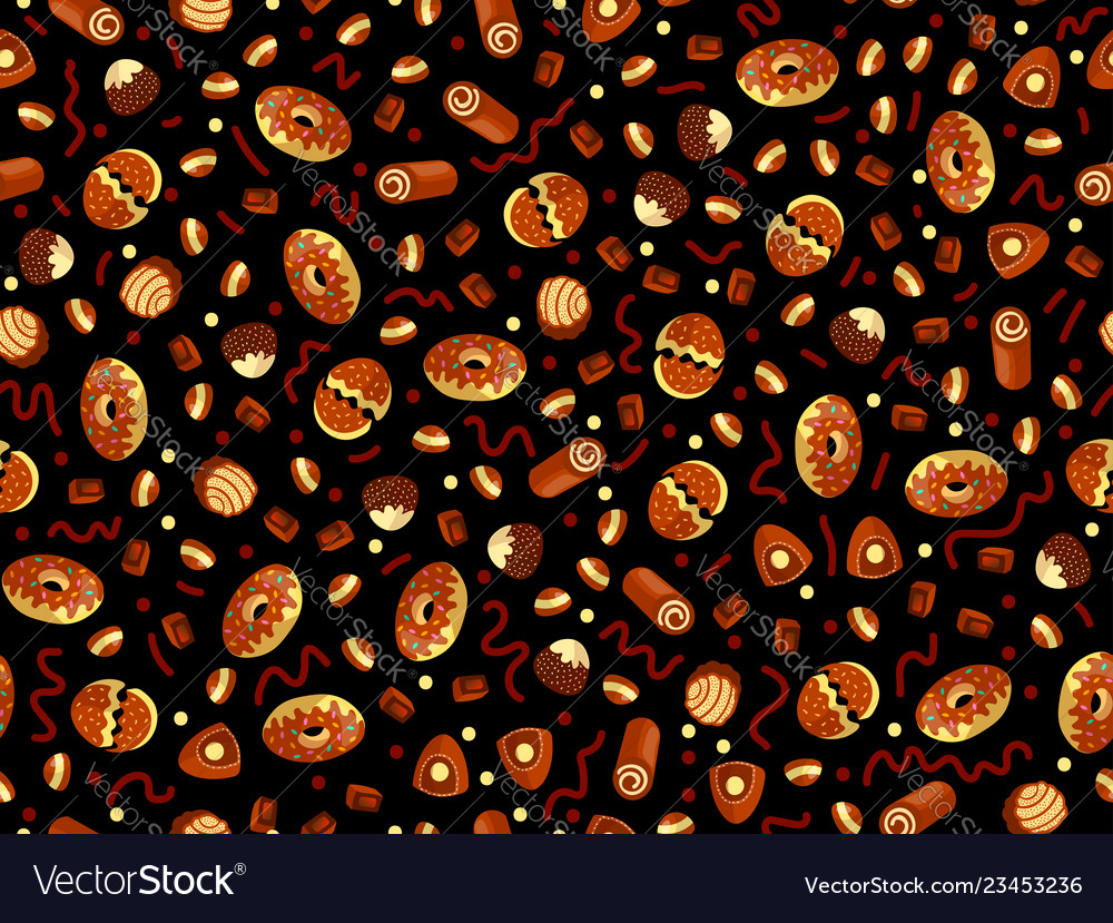 Cute cartoon chocolate candy pattern Royalty Free Vector