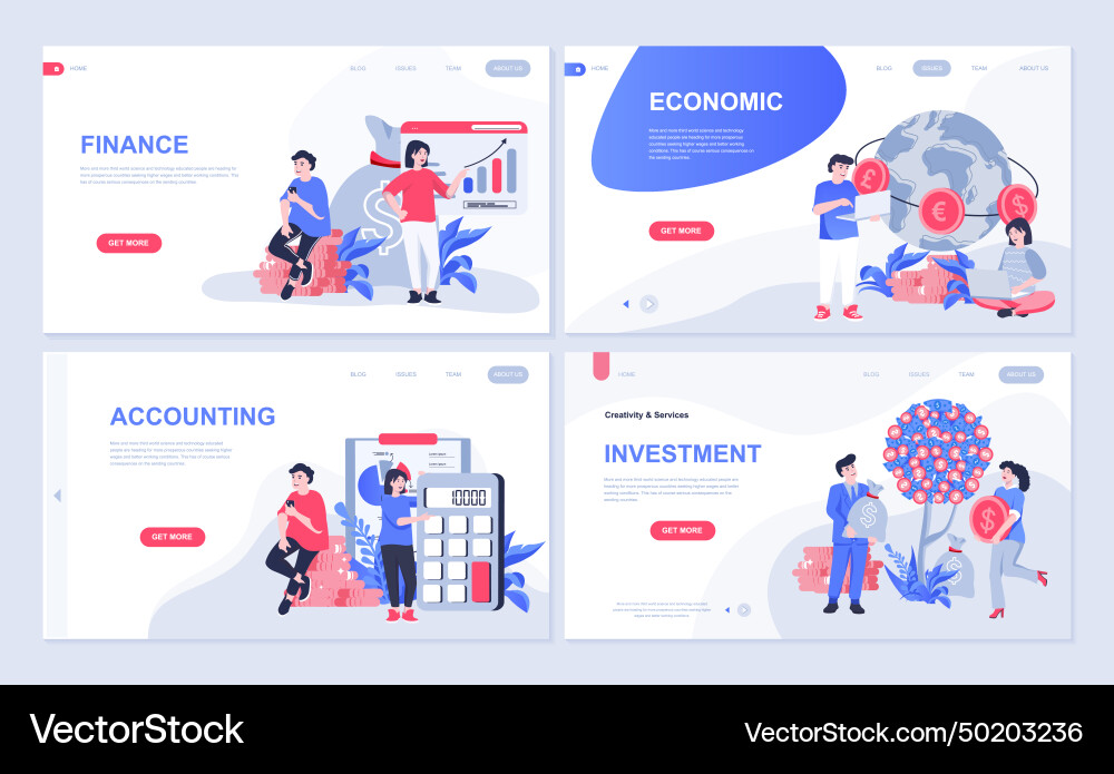 Finance and economic web concept for landing page Vector Image