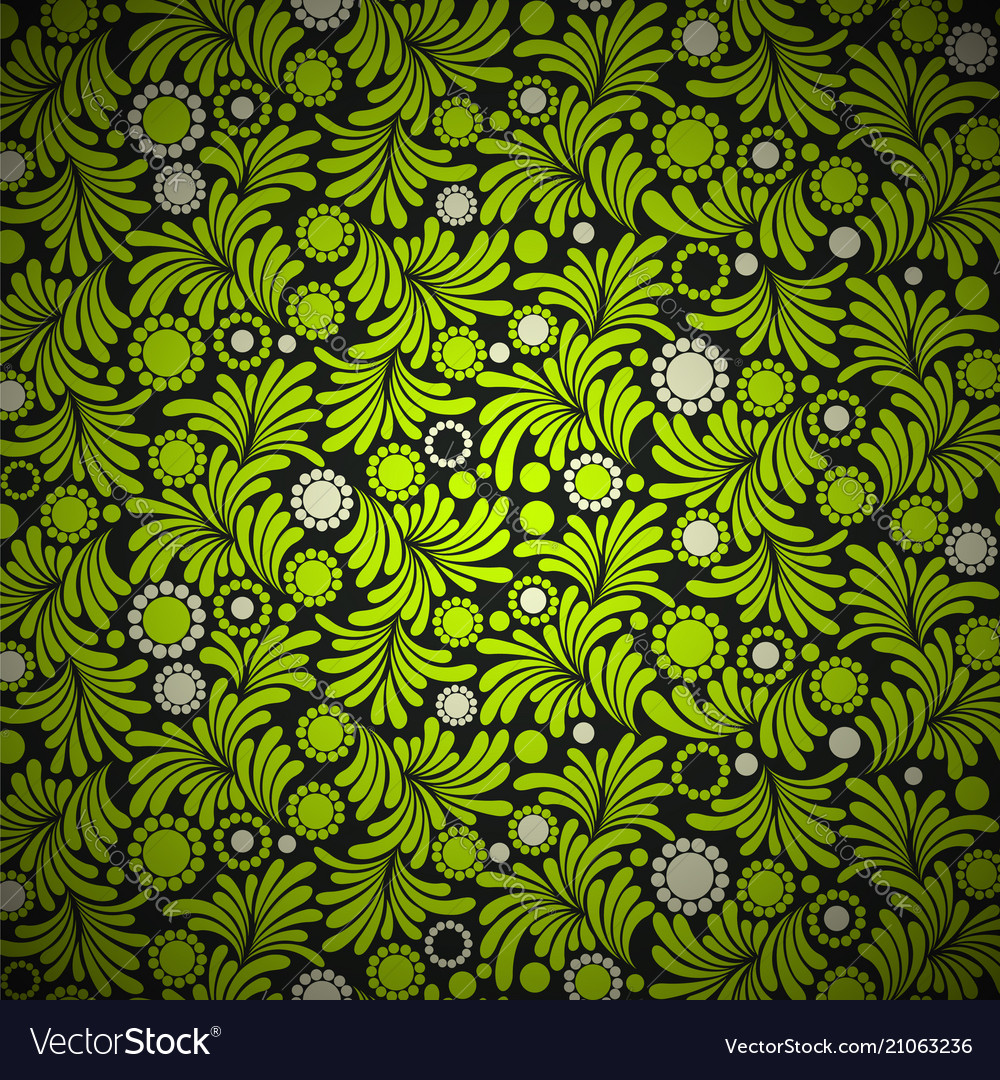 Green floral pattern background Royalty Free Vector Image