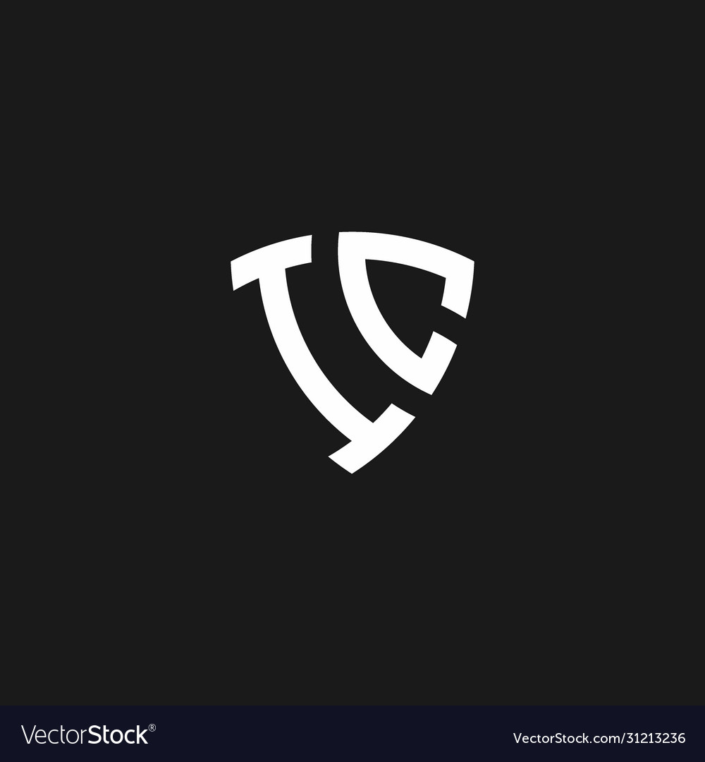 Ic monogram logo with shield shape Royalty Free Vector Image
