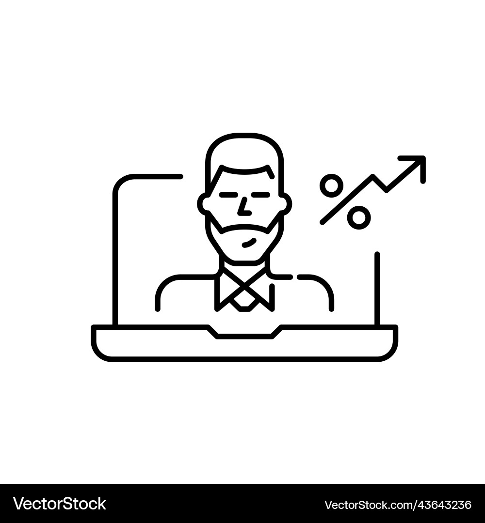 Investment advisor giving consultation online Vector Image
