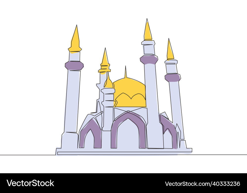 One single line drawing of historical dome Vector Image