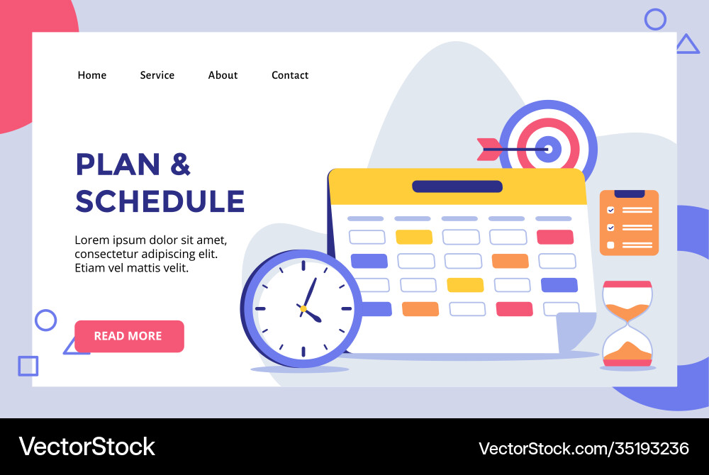 Plan and schedule calendar with marker date Vector Image