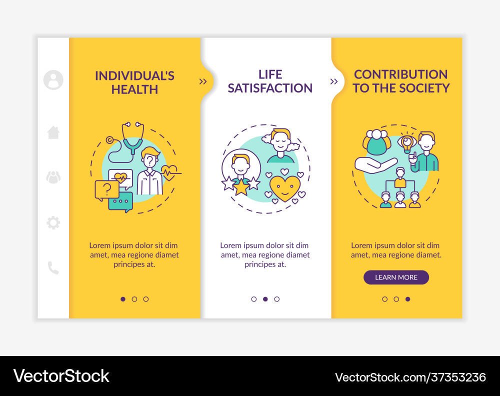 Positive adult development benefits onboarding Vector Image