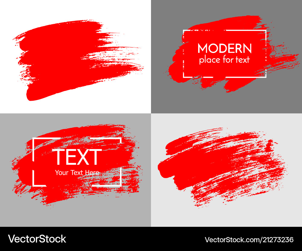 Red paint ink brush stroke brush line or Vector Image