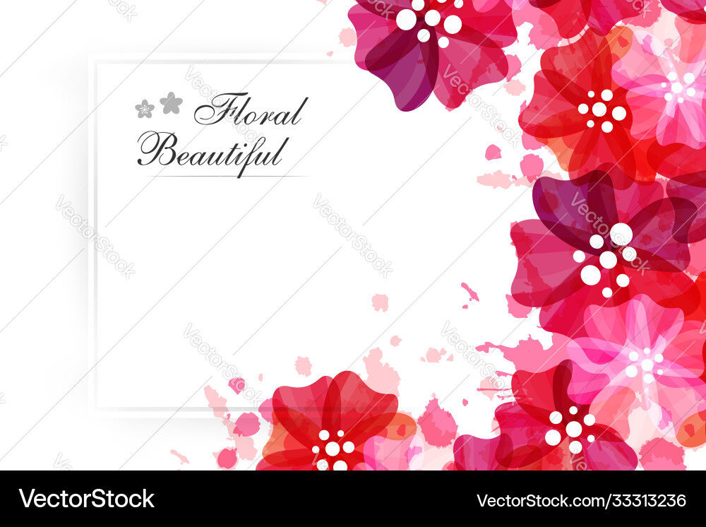 Romantic background with red and pink flowers Vector Image
