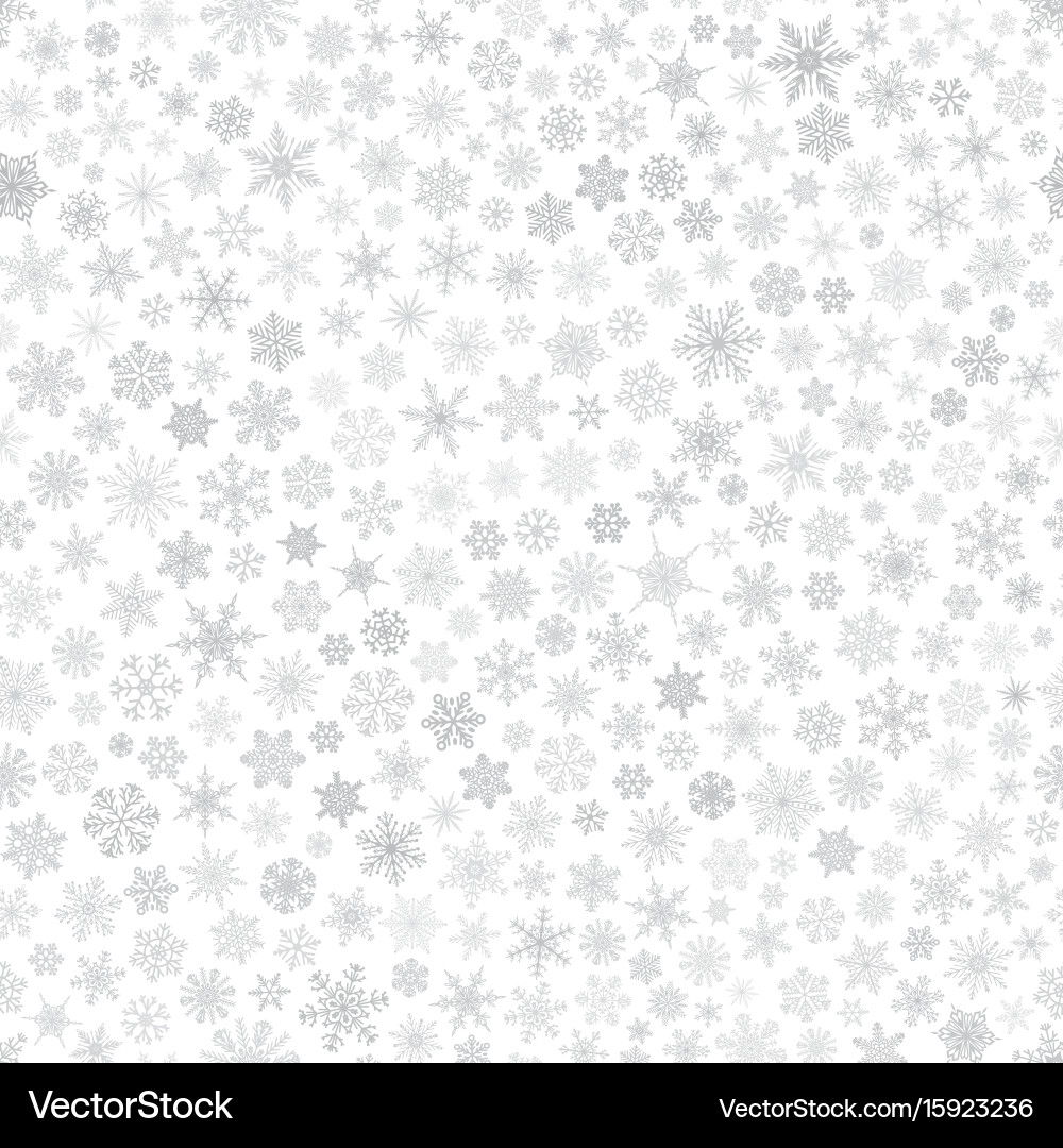 Seamless pattern of snowflakes gray on white Vector Image