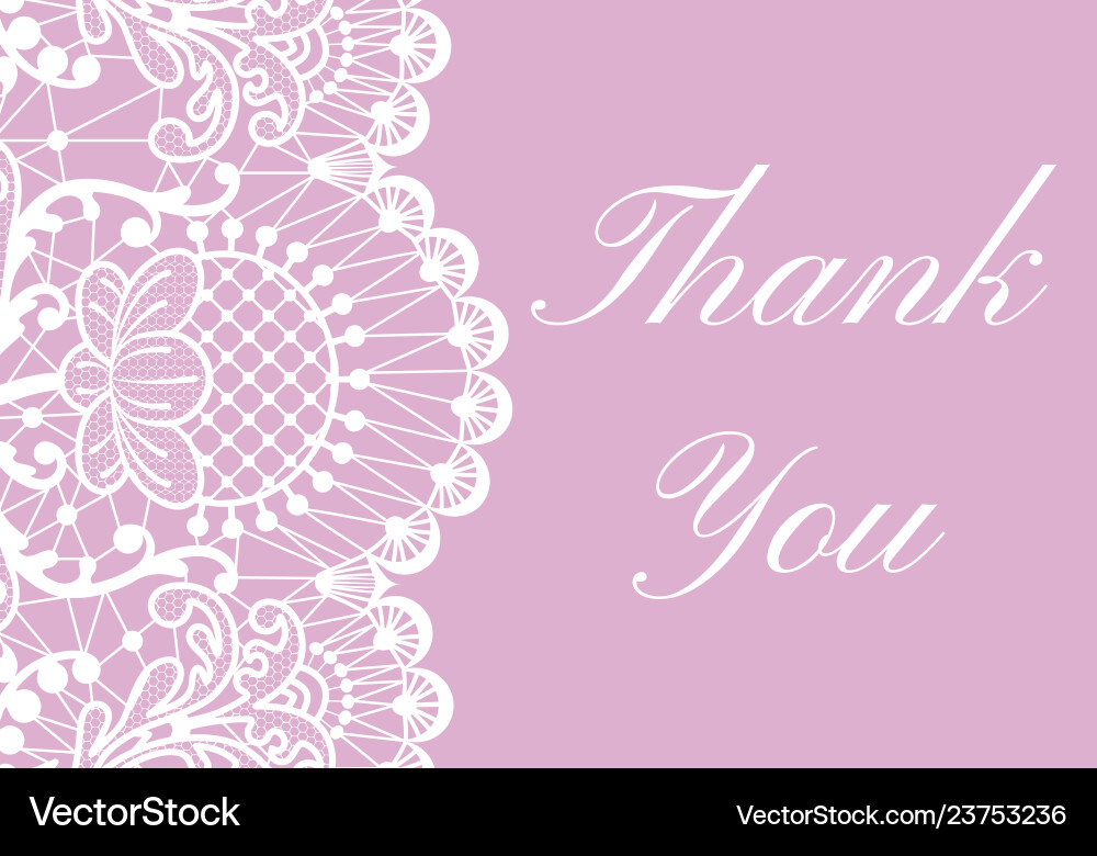 Thank you lace card Royalty Free Vector Image - VectorStock