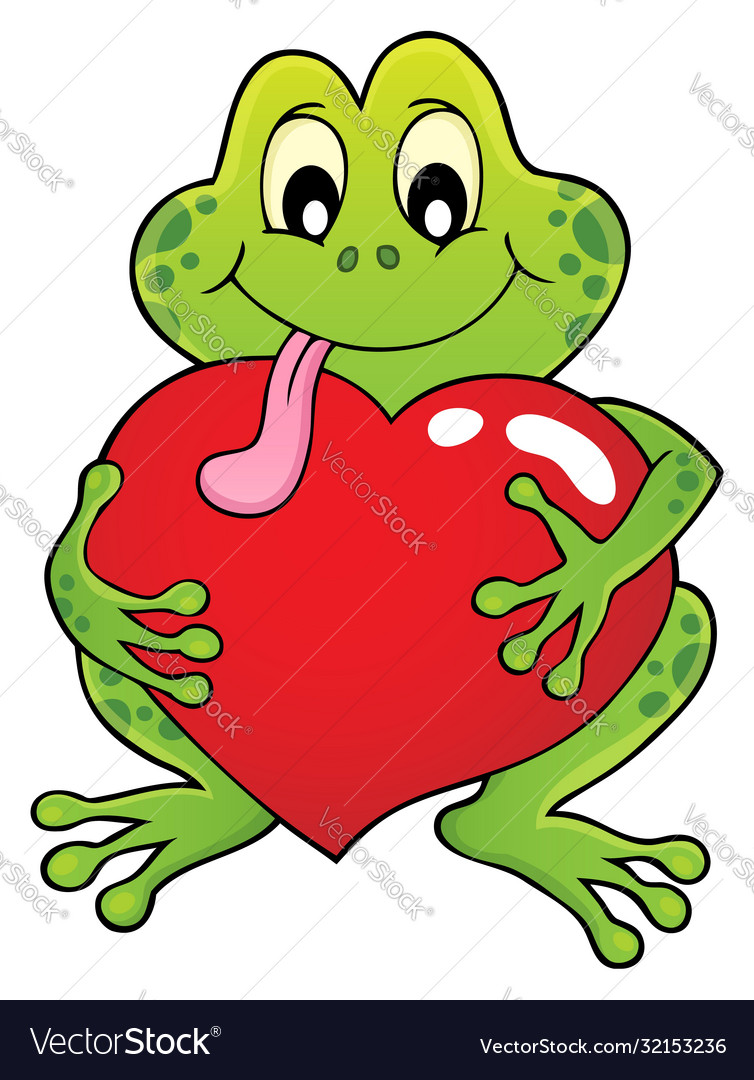 Valentine frog theme image 1 Royalty Free Vector Image