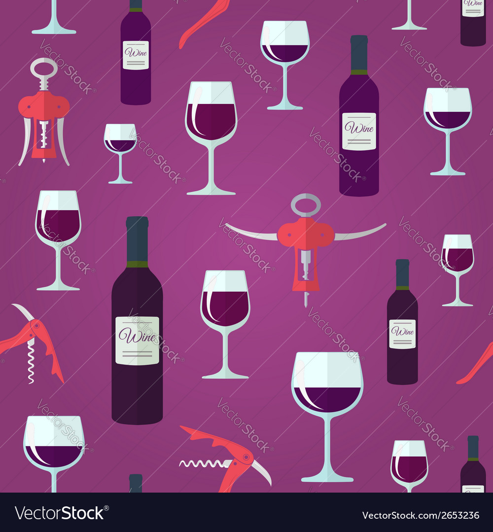 Wine seamless pattern Royalty Free Vector Image