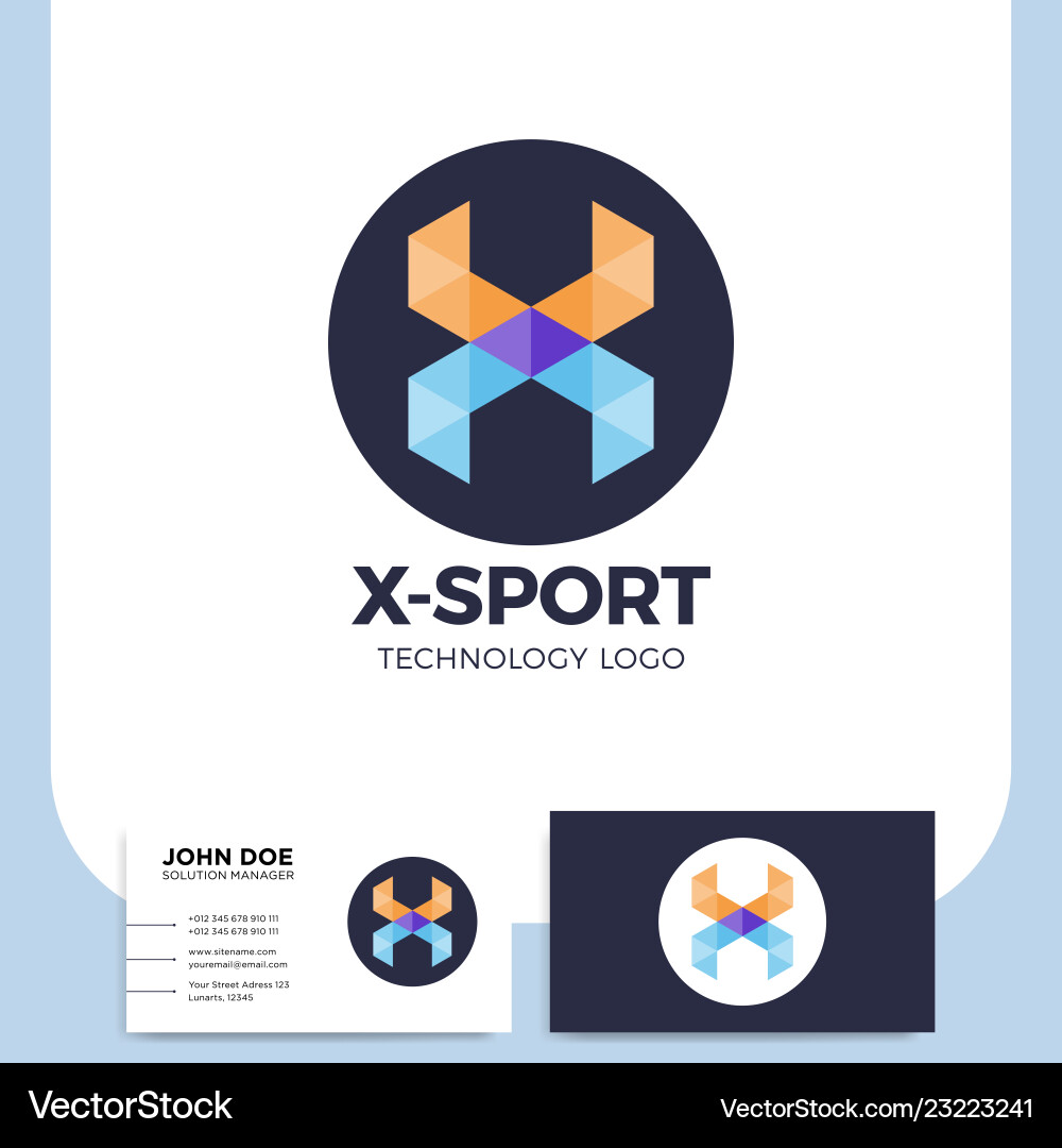 Abstract letter x origami style logo template Vector Image