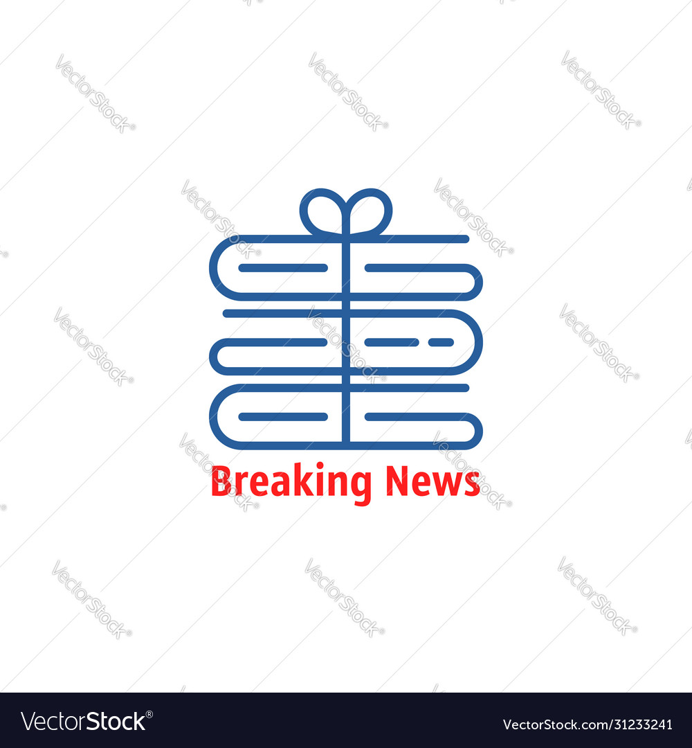 Breaking news thin line logo Royalty Free Vector Image Breaking news thin line logo Royalty Free Vector Image