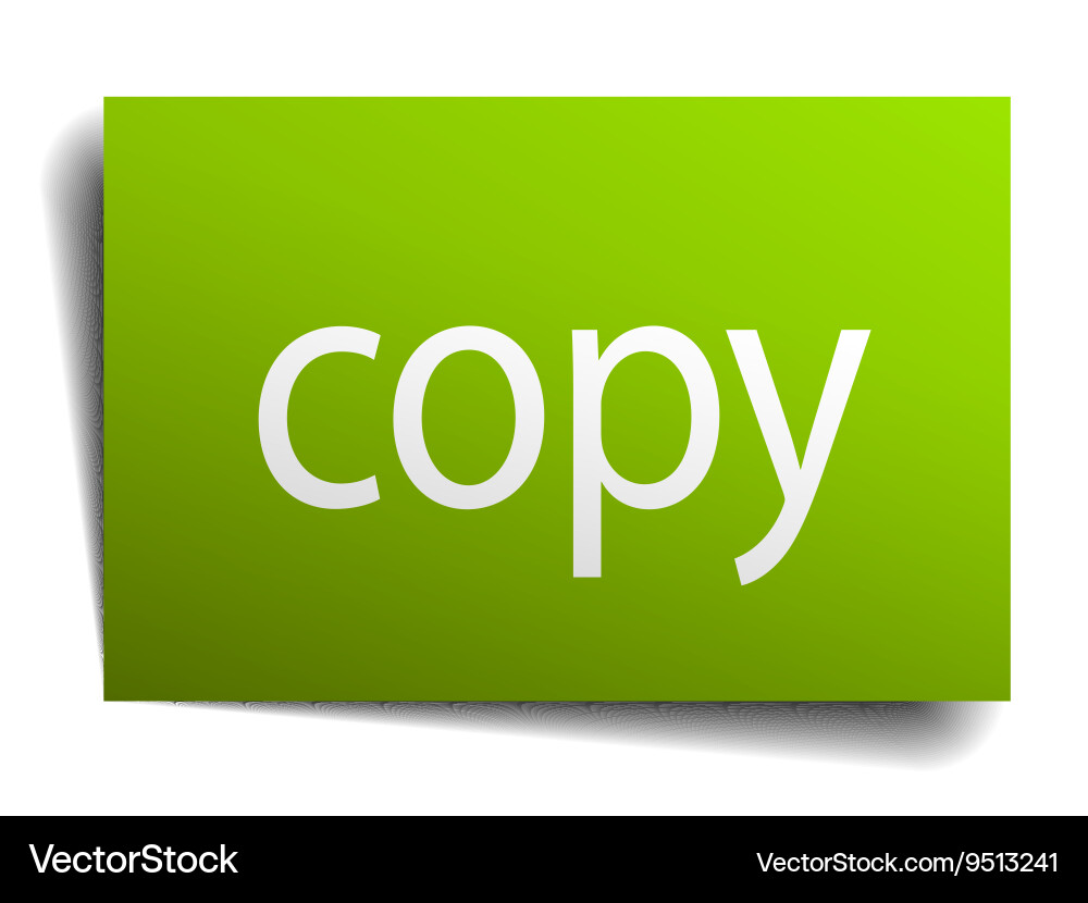 Copy green paper sign on white background Vector Image