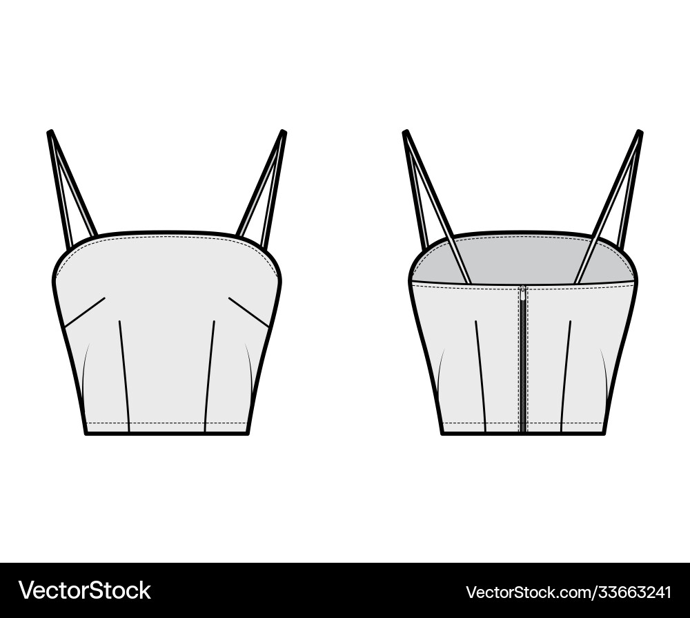 Cropped camisole top technical fashion Royalty Free Vector