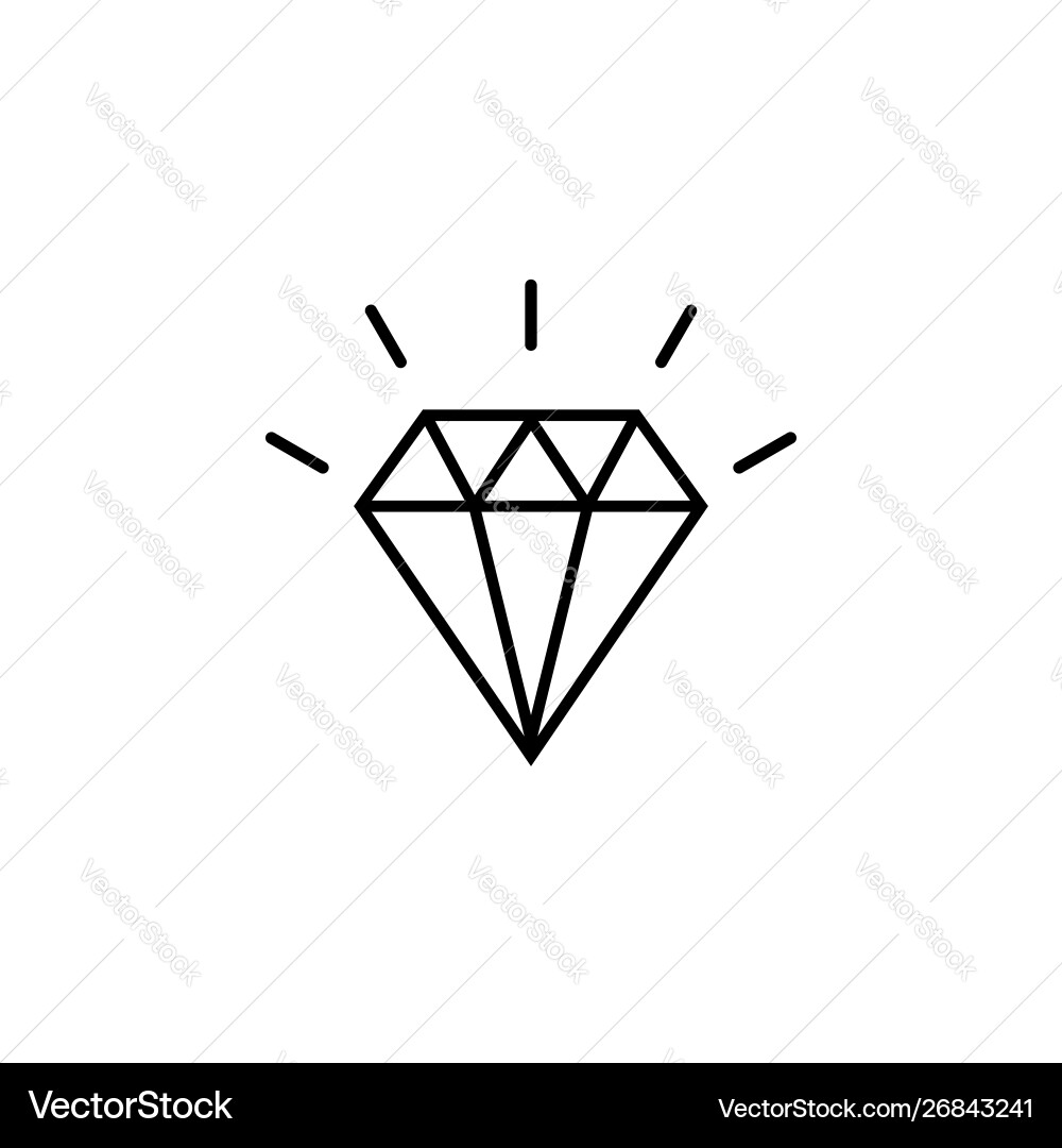 Diamond icon crystal jewerly Royalty Free Vector Image
