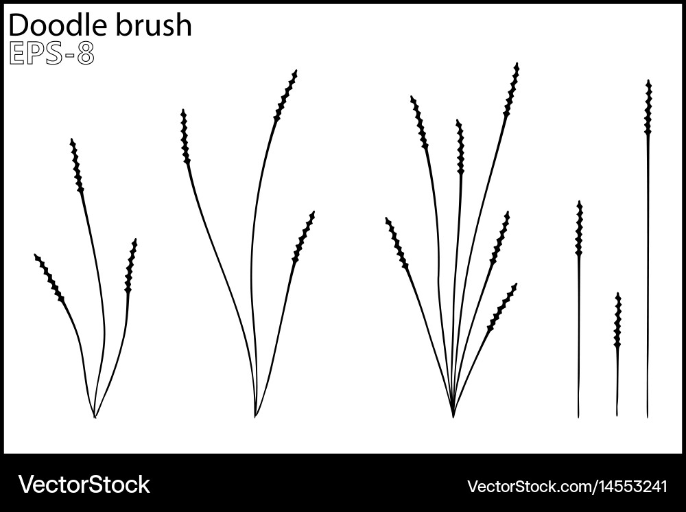 Doodle brush the grass and bushes Royalty Free Vector Image
