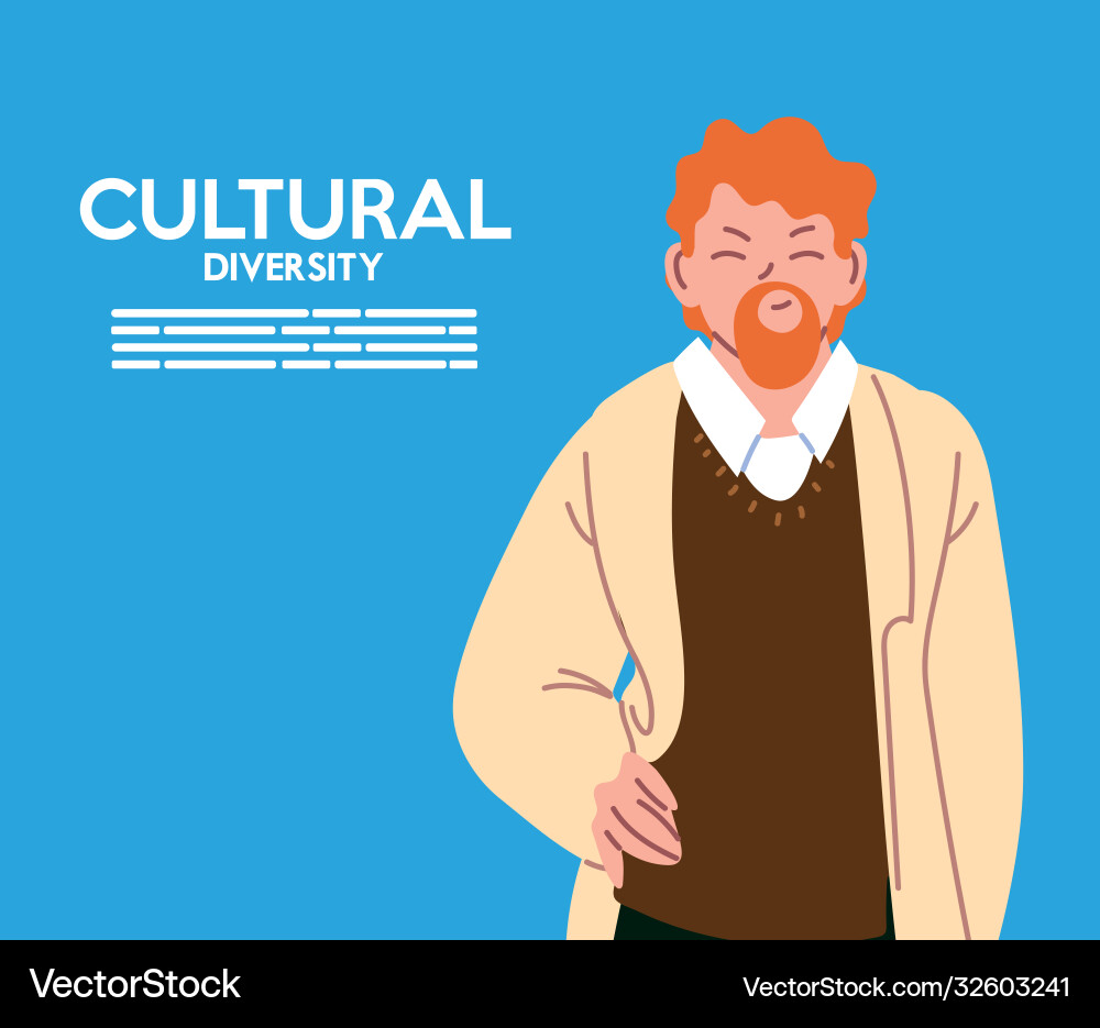 European cartoon cultural diversity Royalty Free Vector