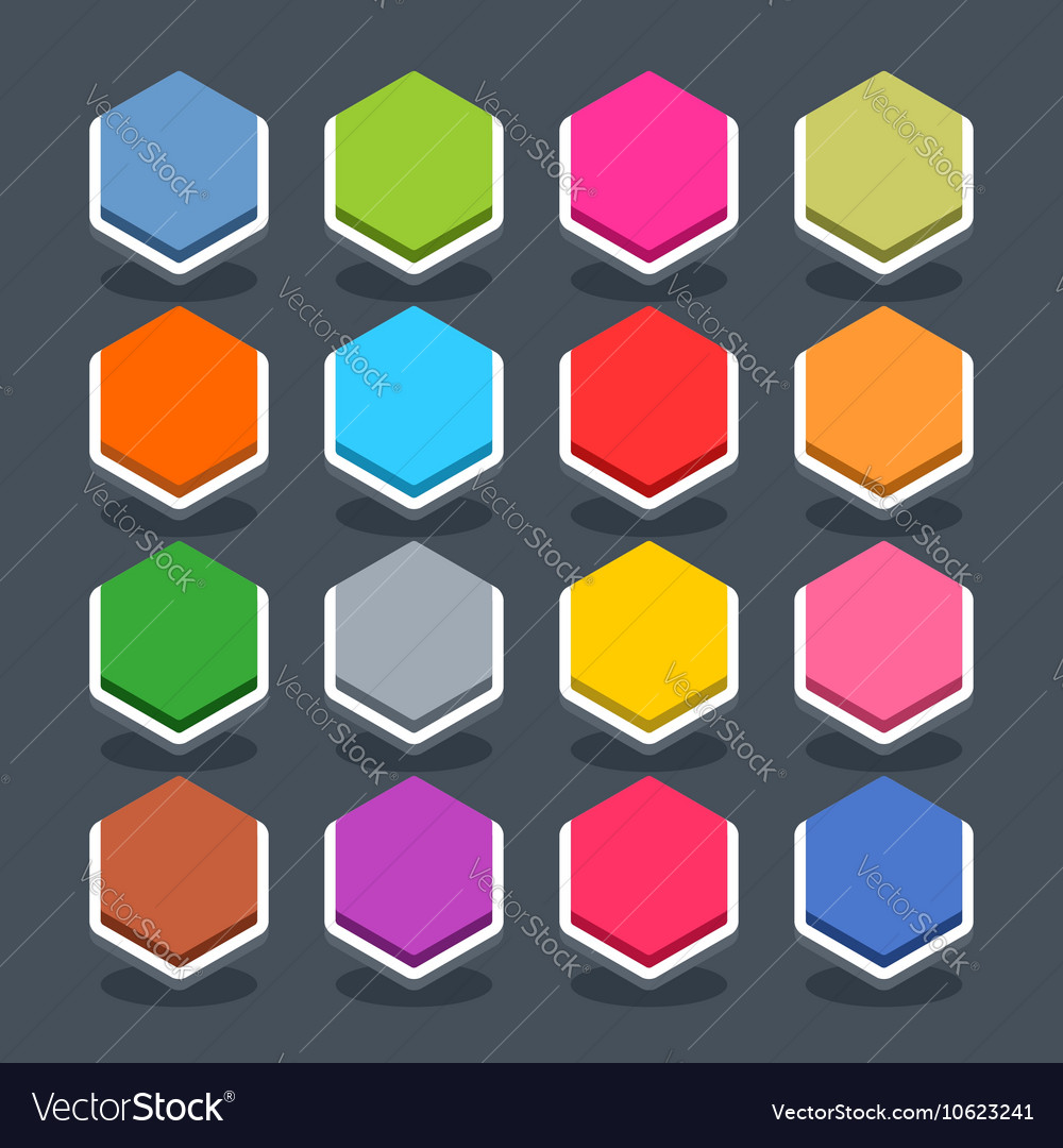 Flat blank web button hexagon icon with shadow Vector Image Flat blank web button hexagon icon with shadow Vector Image