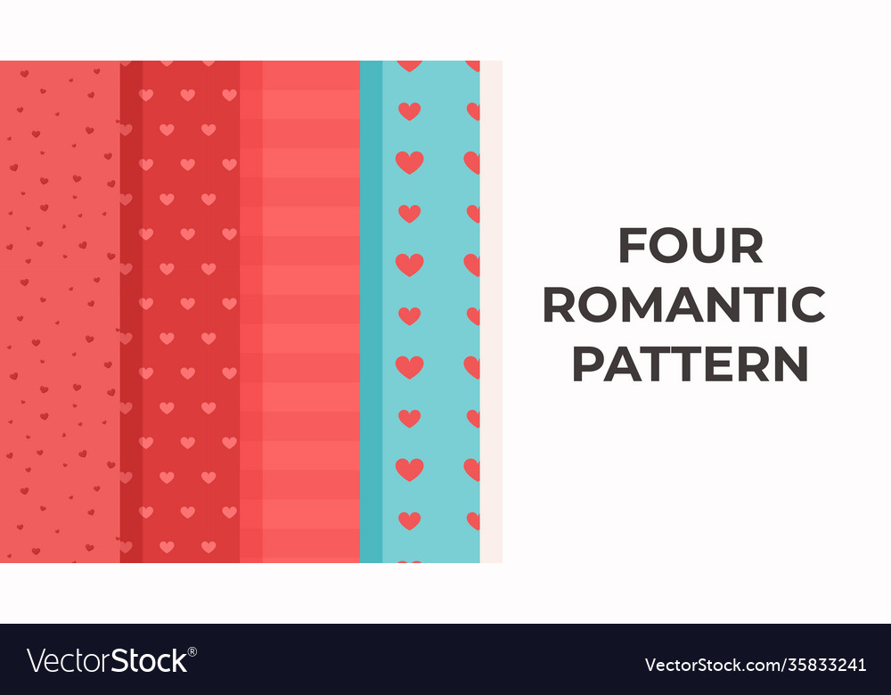 Four romantic pattern Royalty Free Vector Image