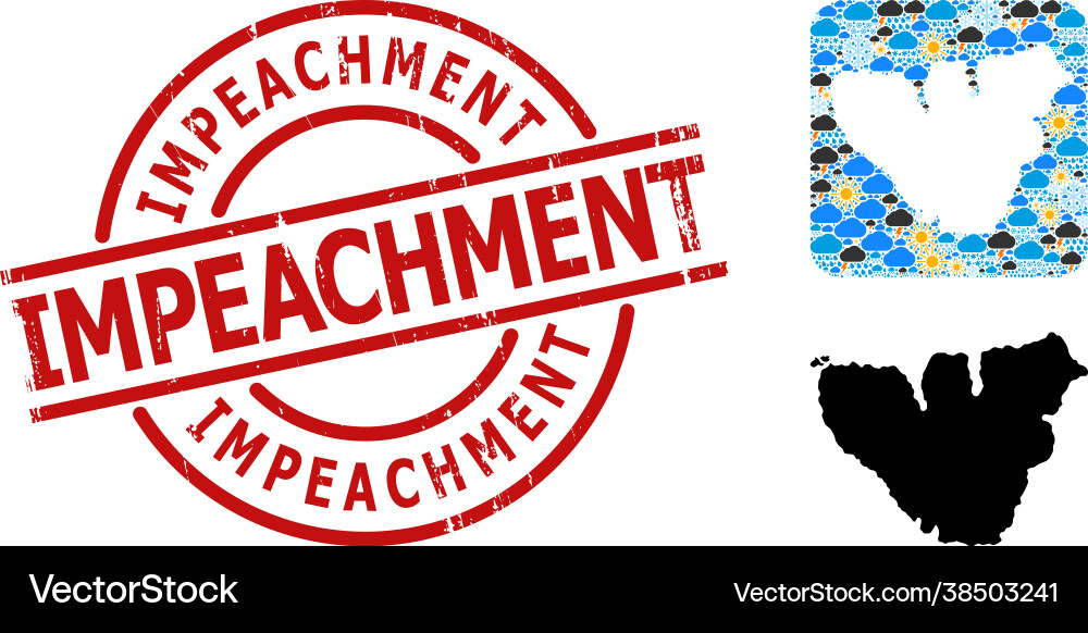 Grunge impeachment seal and stencil weather Vector Image