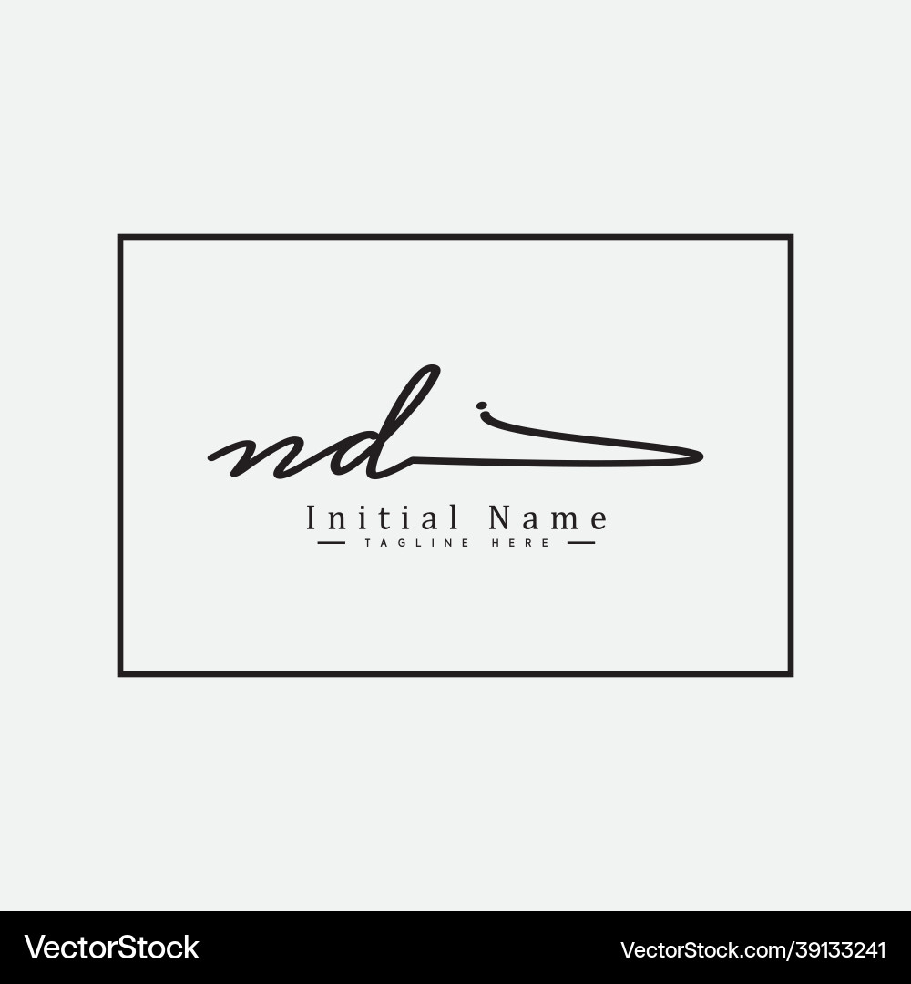 Initial letter nd logo - handwritten signature Vector Image