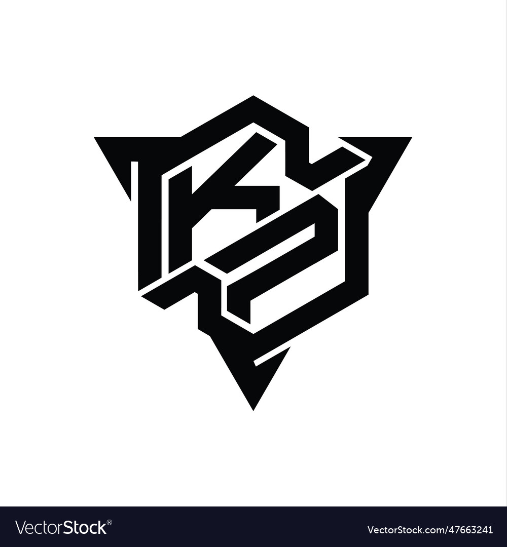 Kp logo monogram hexagon shape with triangle Vector Image Kp logo monogram hexagon shape with triangle Vector Image
