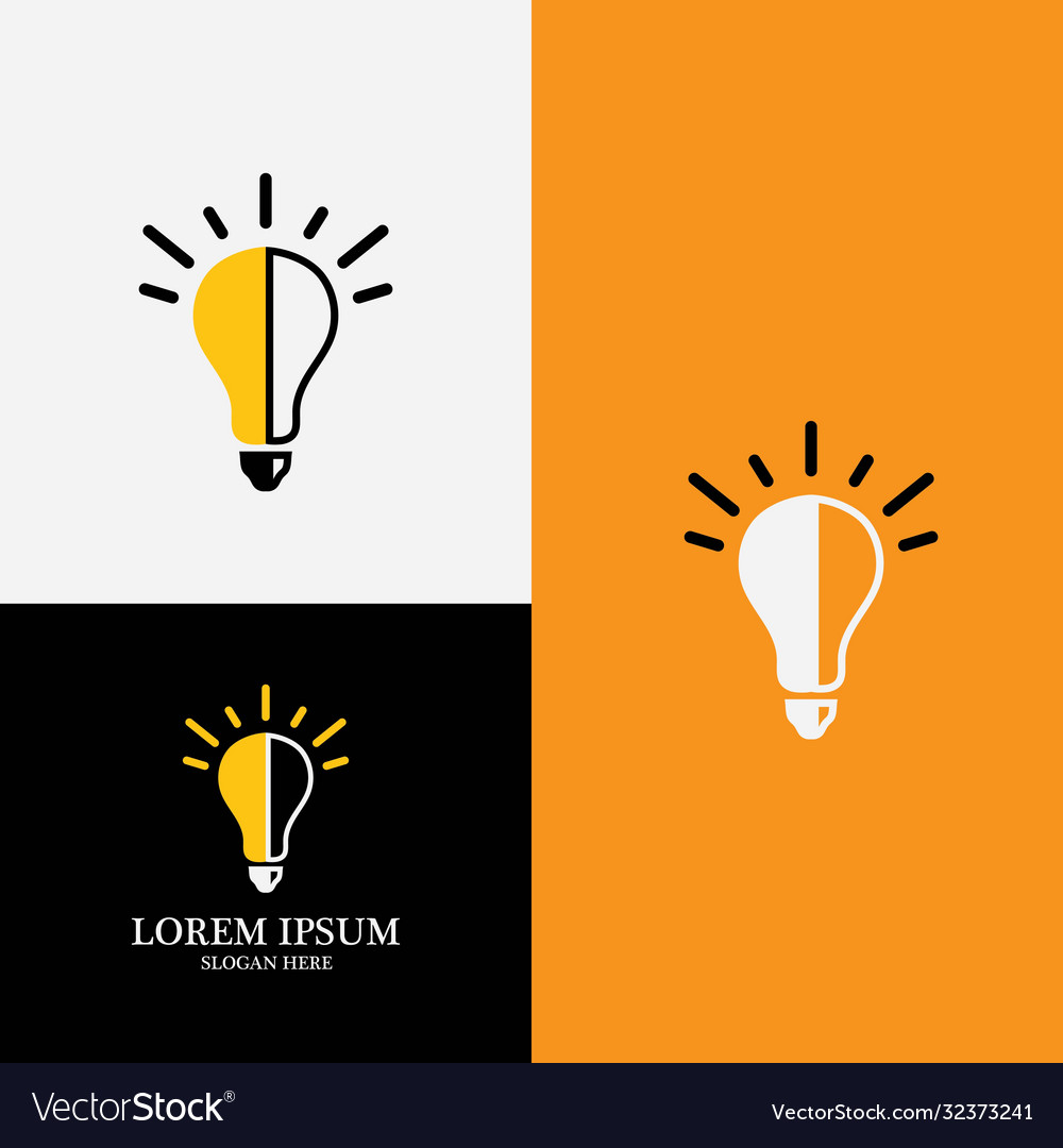 Light bulb symbol logo template Royalty Free Vector Image