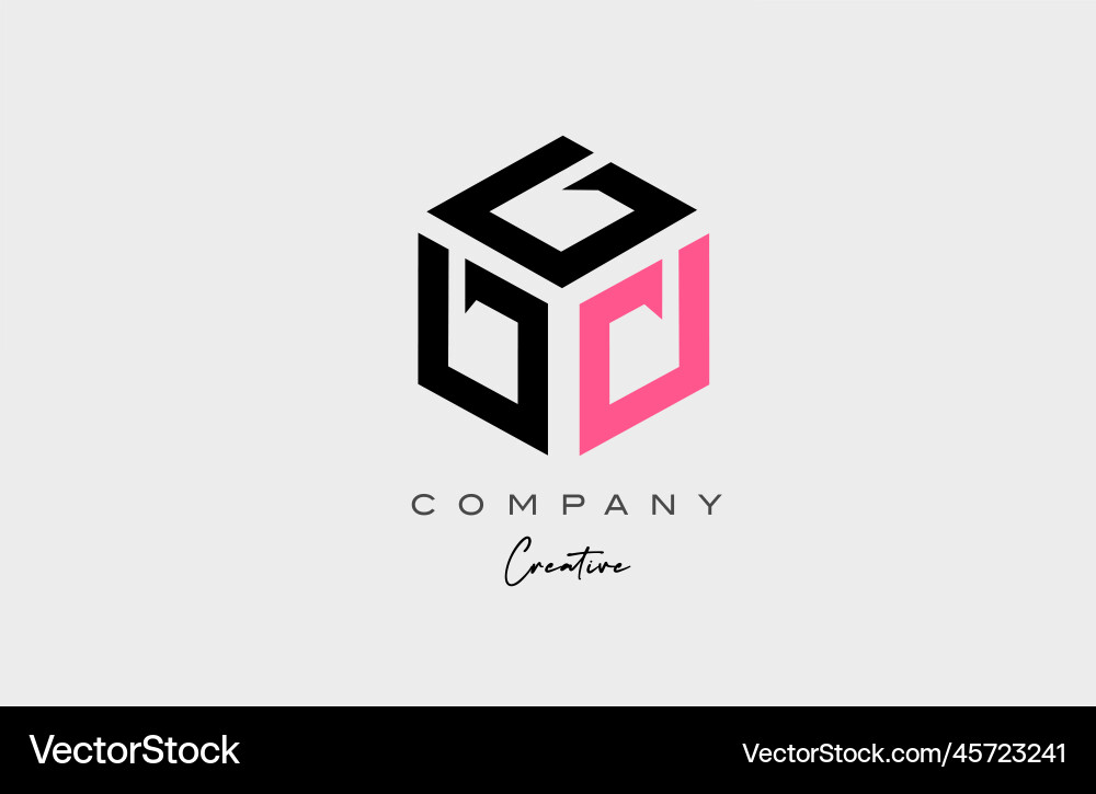 Pink d three letter alphabet letter logo icon Vector Image