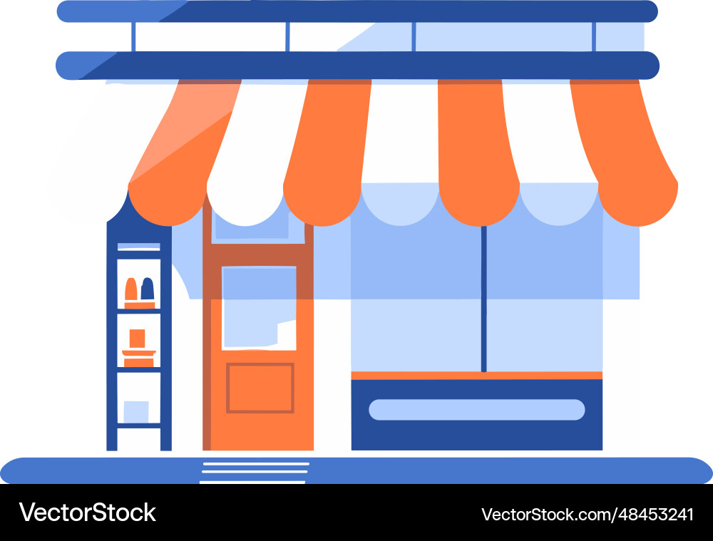 Storefront facade for online stores in ux ui flat Vector Image