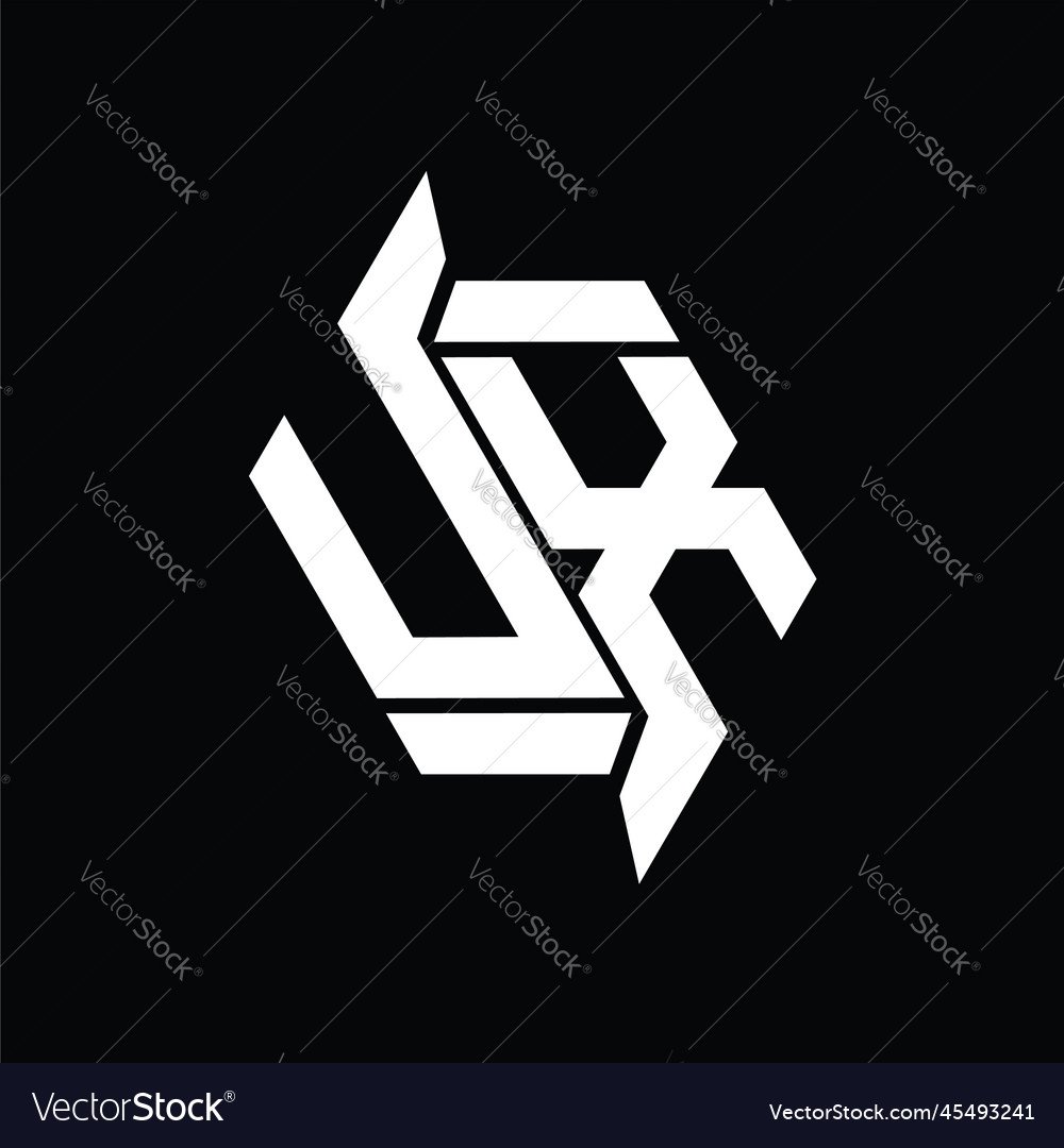 Ux logo monogram hexagon abstract shape images Vector Image