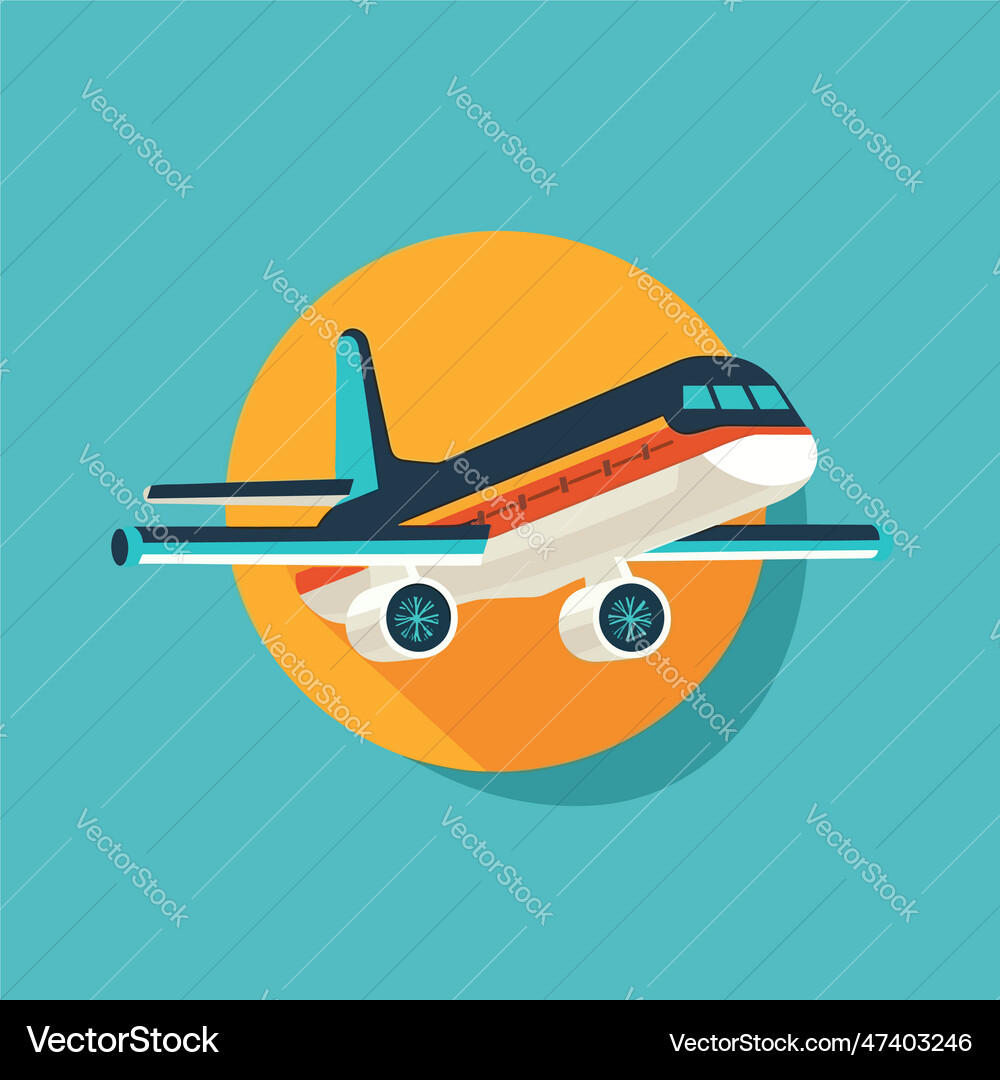 Airplane flat icon simple design Royalty Free Vector Image