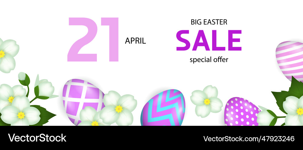 April twenty first big easter sale lettering Vector Image