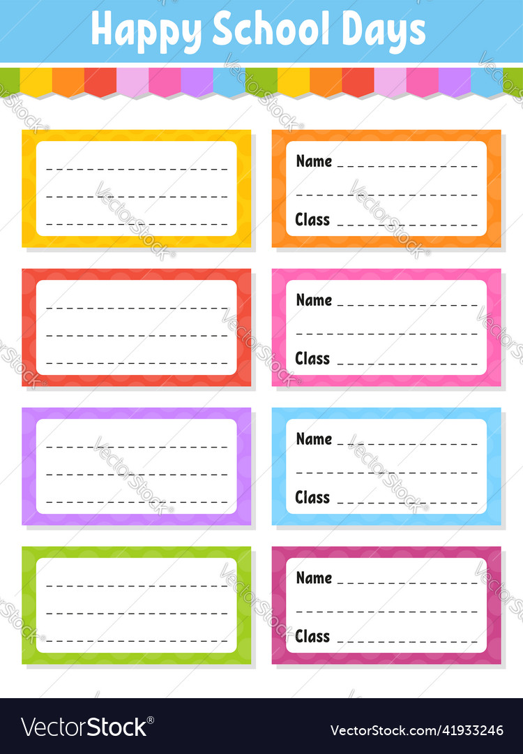 Back to school labels set stickers for notebook Vector Image
