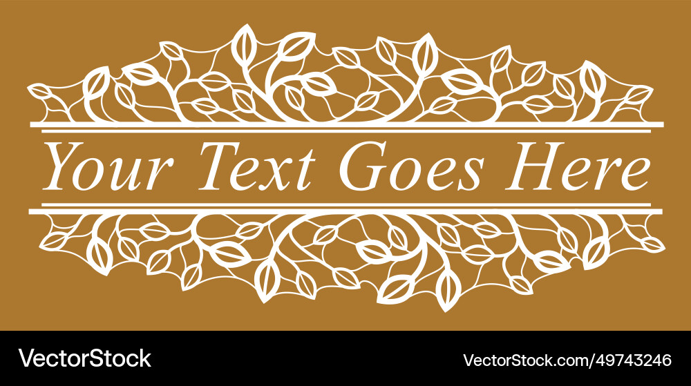 Beautiful linear floral design on dark leaves Vector Image