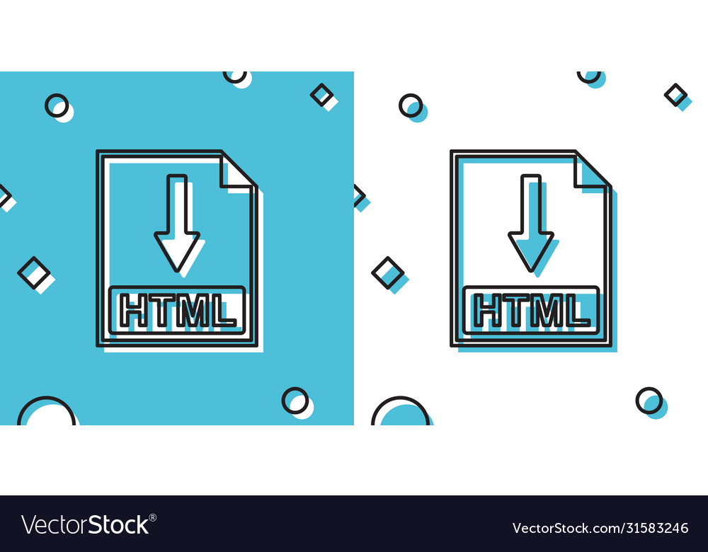 Black html file document icon download Royalty Free Vector