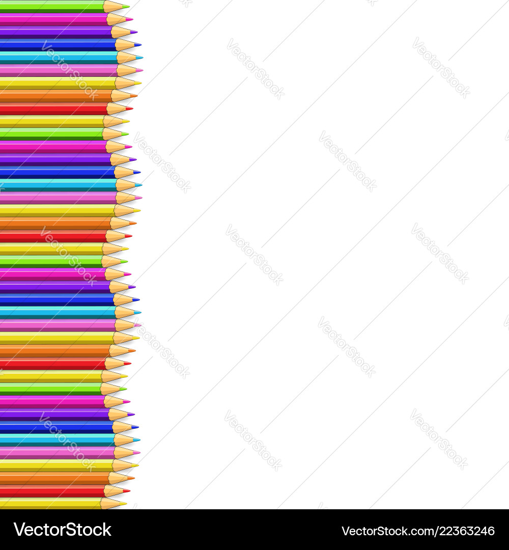Colored pencils left side line in shape of wave Vector Image