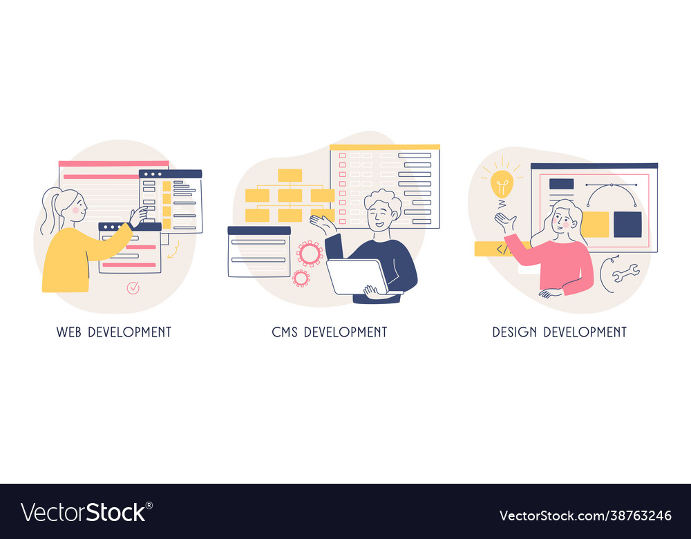 Concept creating a site software solution Vector Image