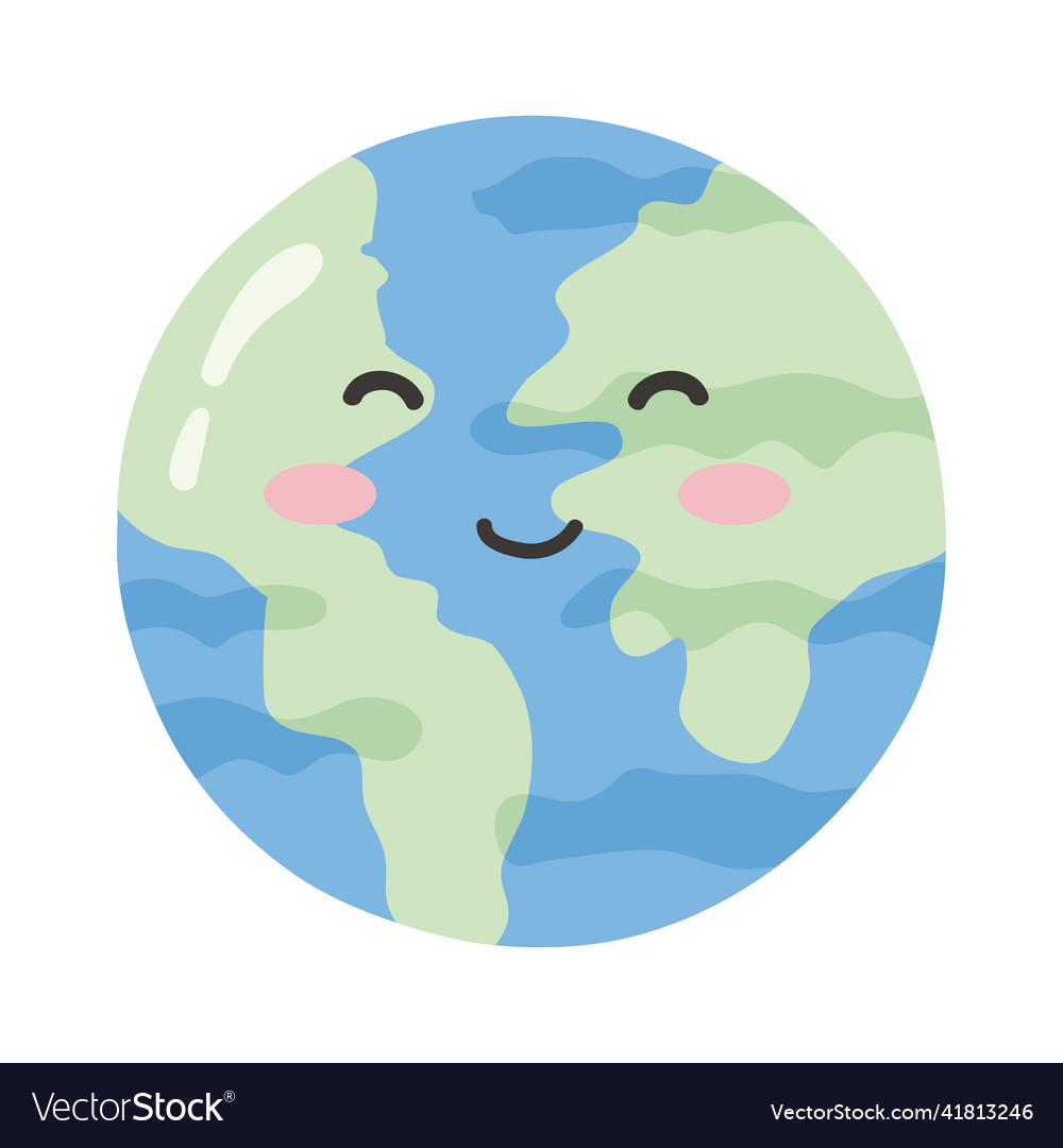 Earth planet kawaii character Royalty Free Vector Image Earth planet kawaii character Royalty Free Vector Image