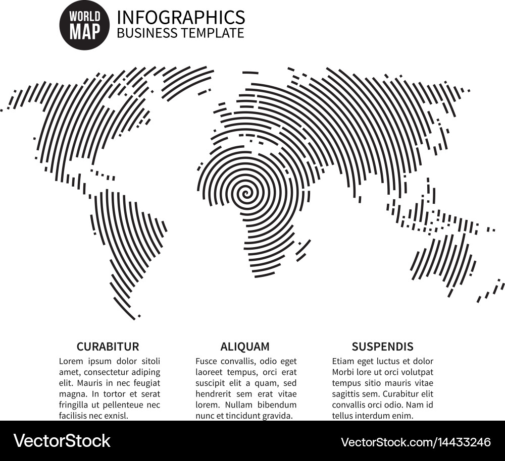 Earth world map spiral line abstract geography Vector Image