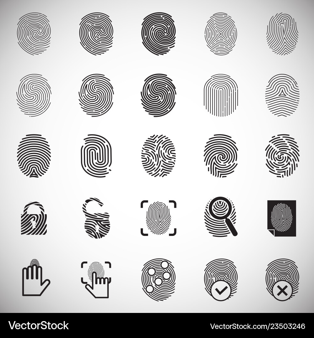Finger id icons on white background for graphic Vector Image