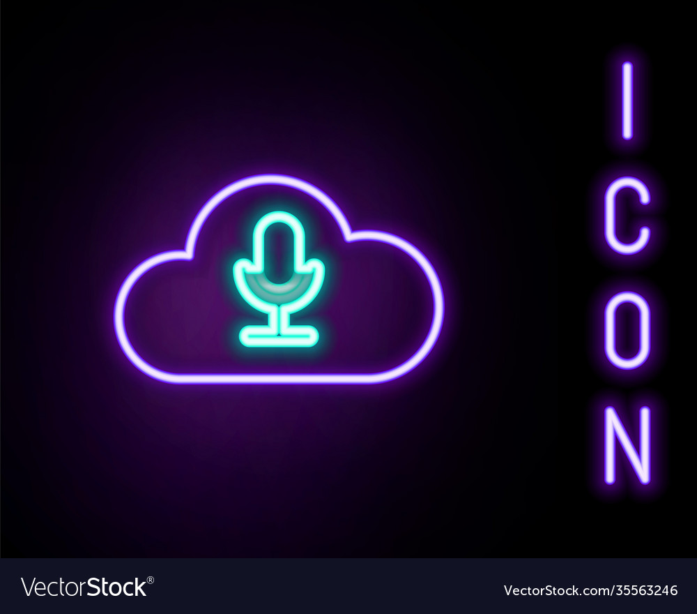 Glowing neon line music streaming service icon Vector Image