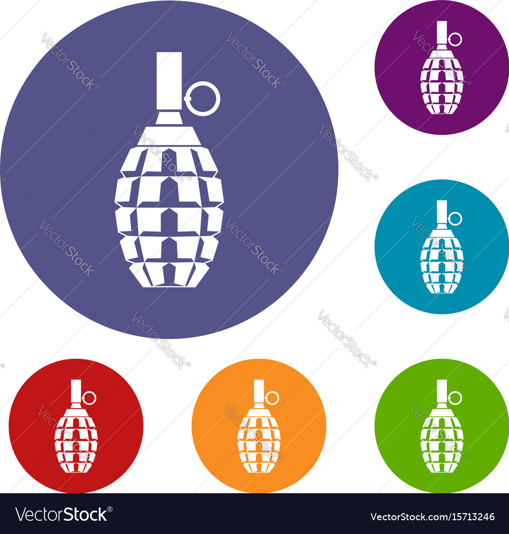 Grenade icons set Royalty Free Vector Image - VectorStock