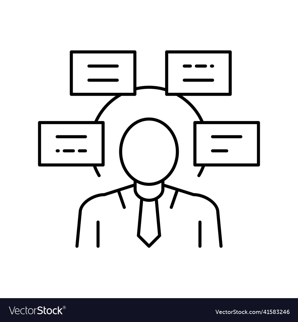 Human comprehends tasks line icon Royalty Free Vector Image Human comprehends tasks line icon Royalty Free Vector Image