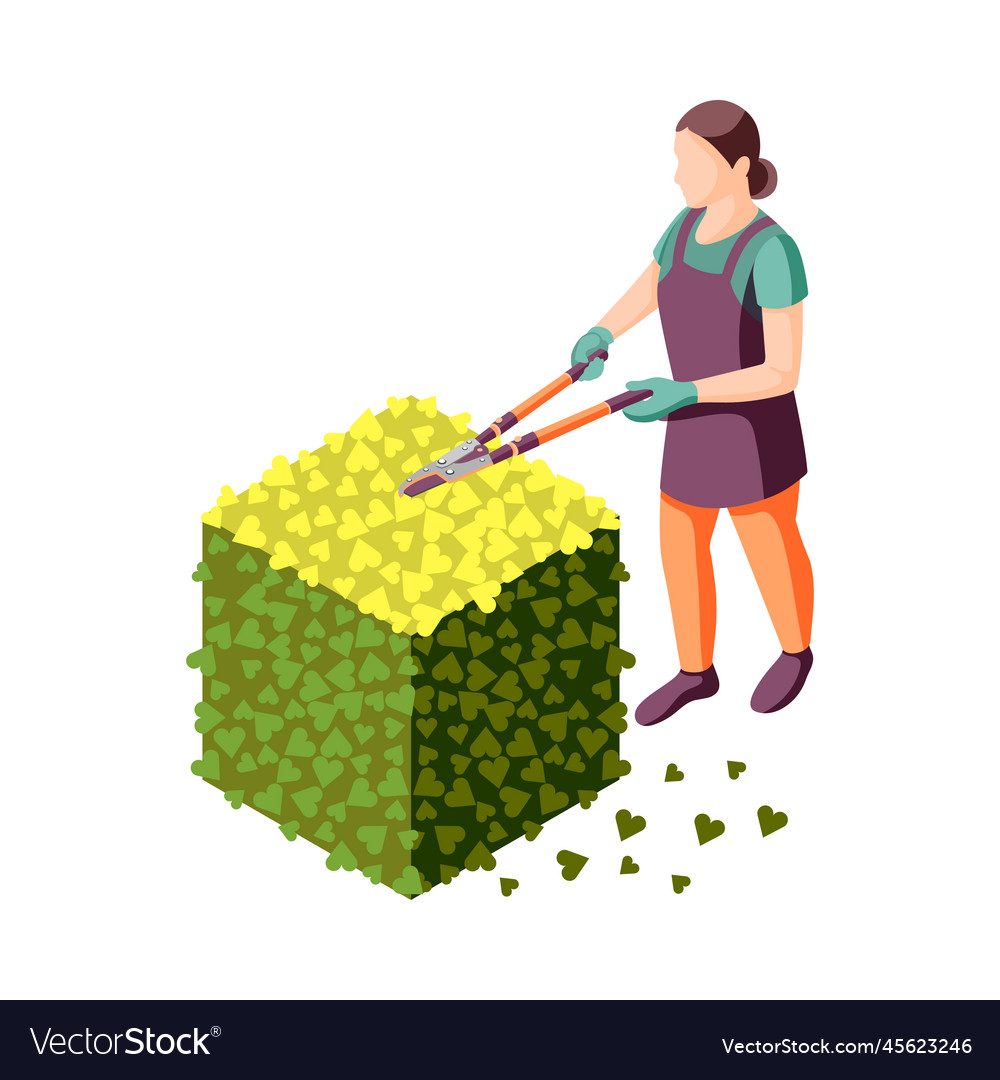 Landscaping isometric icon Royalty Free Vector Image Landscaping isometric icon Royalty Free Vector Image