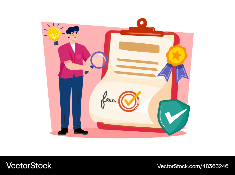 Legal advisor creating contracts Royalty Free Vector Image