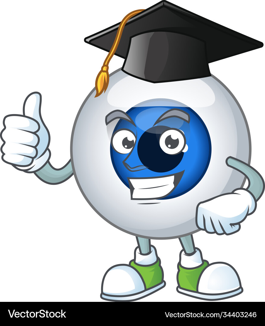 Mascot design concept human eye ball proudly Vector Image